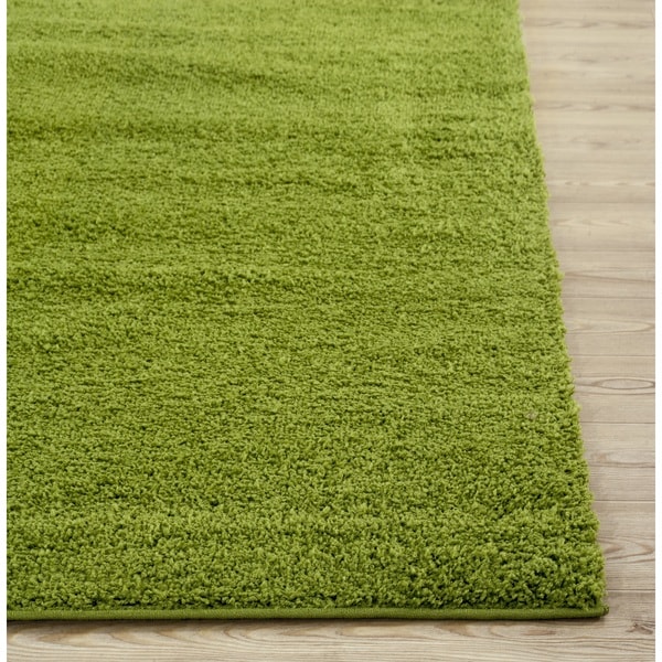 Soft Cozy Solid Green Indoor Shag Area Rug (8' x 10') - Free Shipping ...