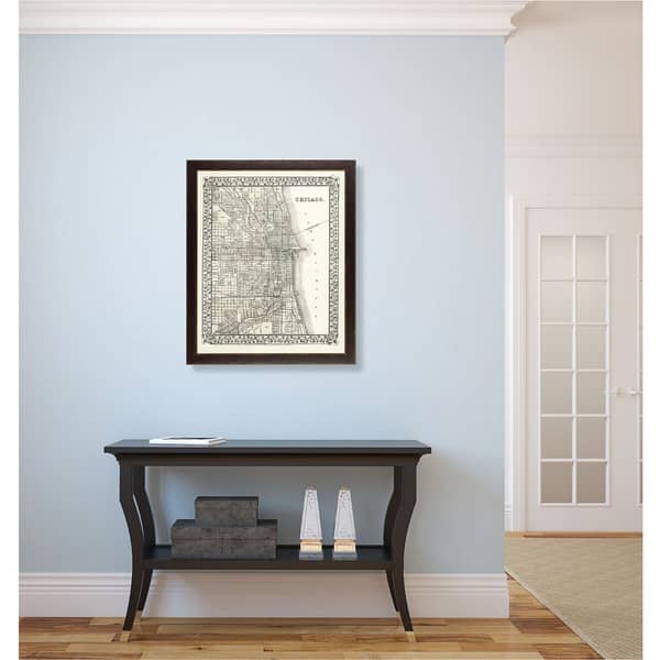 Vintage Framed City Map of Chicago - Brown - Bed Bath & Beyond - 10746838