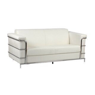 Leonardo White Leather Sofa - Bed Bath & Beyond - 10756511