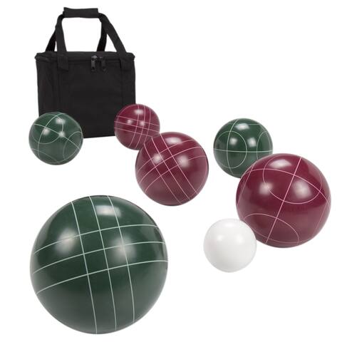Hey! Play! Regulation Size Bocce Ball Set - Red/Green - 3.96" Ball ...