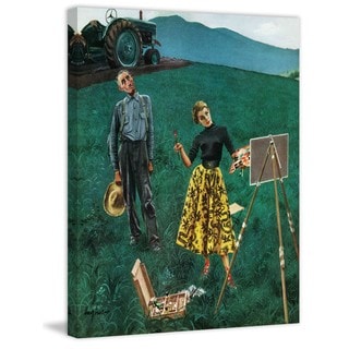 Marmont Hill - Handmade Farmer and Female Artist in Fields Painting ...