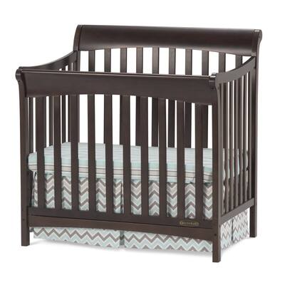 Child Craft Ashton Slate Mini 4-in-1 Convertible Crib with Mattress ...