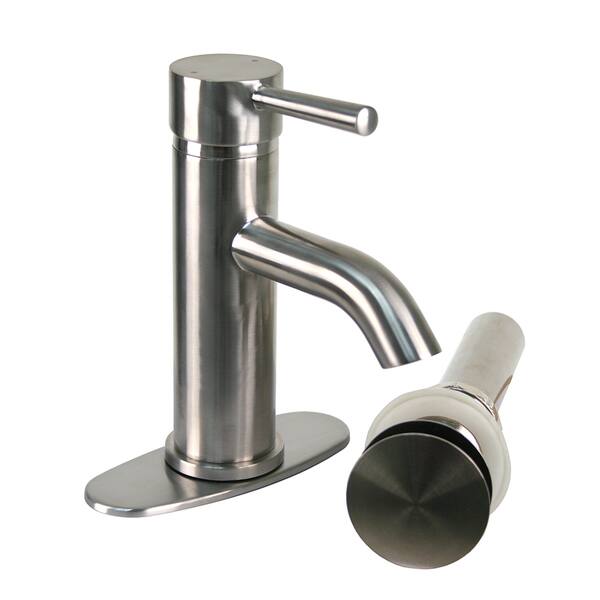 Brienza Moncalieri Brushed Nickel European Single Post Bathroom Faucet ...