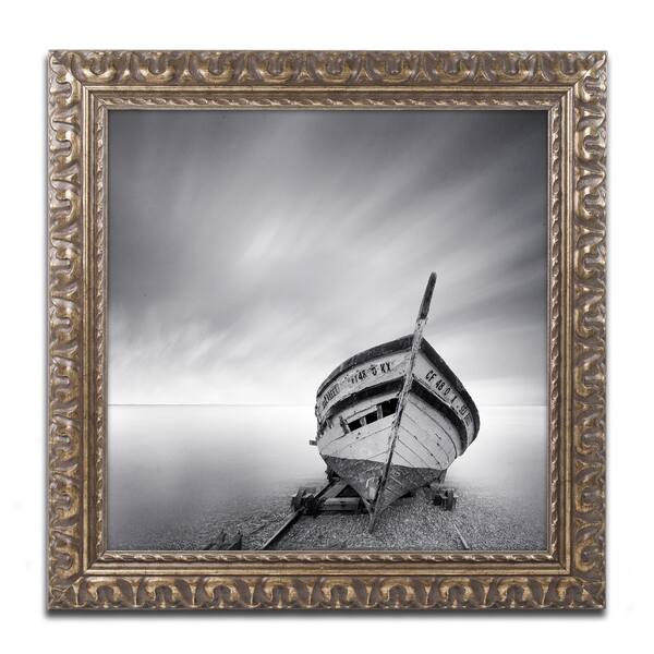 Moises Levy 'Boat I' Gold Ornate Framed, Canvas Wall Art - Multi - Bed ...
