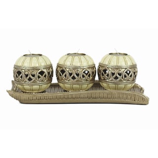 D'Lusso Designs Juliana Collection Four Piece Tray with Three Orb Set ...