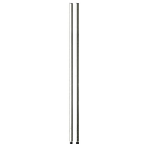 Chrome Steel 72" Shelving Support Poles with Top Caps (2-Pack) - Bed ...