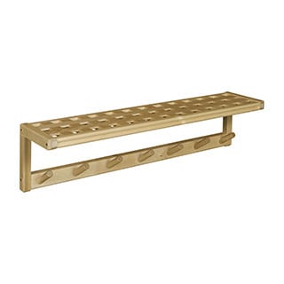 NewRidge Home Solid Wood Beaumont Large Peg Rack with Shelf, Blonde ...