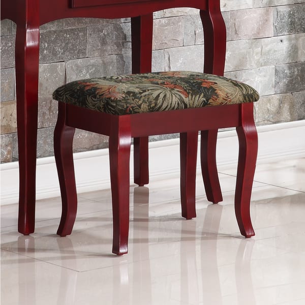 Ribbon Wood Cherry Makeup Vanity Table and Stool Set (As Is Item) - Bed ...