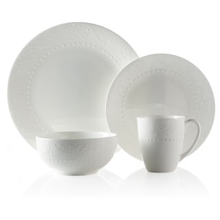 Roscher 32-piece Scroll Hobnail Bone China Dinnerware Set - Bed Bath ...