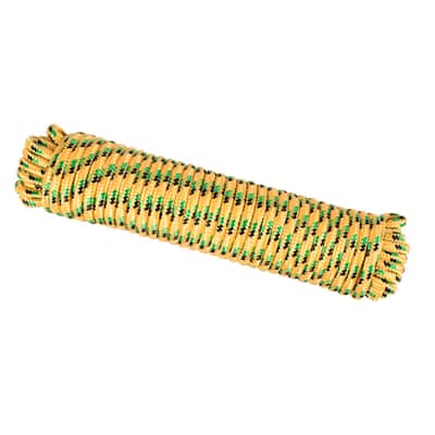 Wasons 3/8 in x 100 ft Diamond Braid Polypropylene Rope -Yellow ...