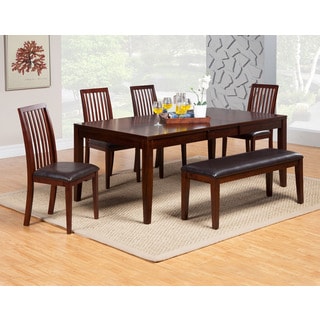 Somette Finney Cherry 5-foot Dining Table with Extension Leaf - Bed ...