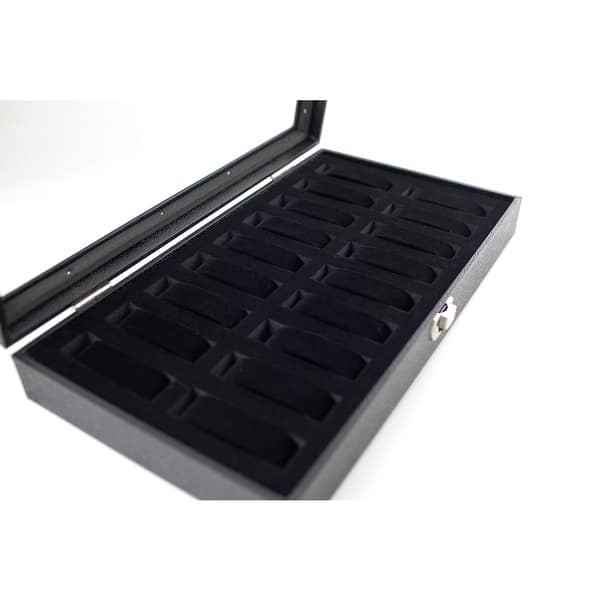 Caddy Bay Collection Black Watch Case Display Box with Glass Top Lid ...