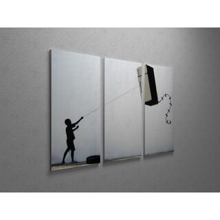 'Banksy 'Refrigerator Kite' Triptych Gallery Wrapped Canvas Wall Art ...