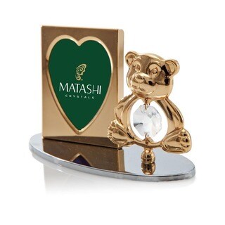Matashi 24K Gold Plated Adorable Teddy Bear Picture Frame with Genuine ...