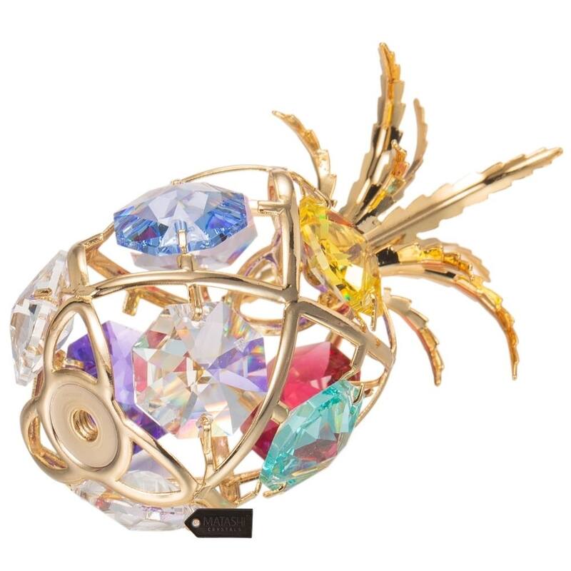 Matashi 24K Gold Plated Highly Polished Mini Pineapple Ornament with ...