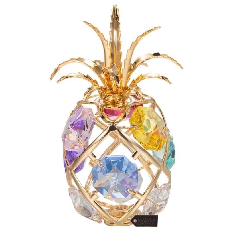 Matashi 24K Gold Plated Highly Polished Mini Pineapple Ornament with ...