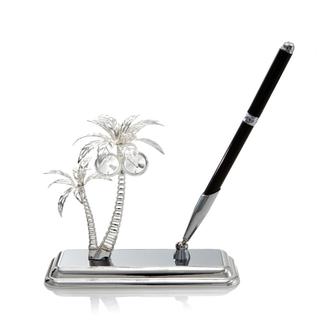 Matashi Silver Plated Palm Trees Pen Set with Genuine Matashi Crystals ...