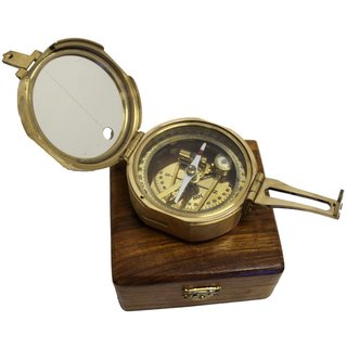 Brunton Compass Solid Brass with Wood Box - Bed Bath & Beyond - 10899727