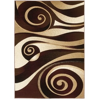 LYKE Home Hand-carved Burgundy Swirls Area Rug (8' x 11') - 7'9" x 10'6 ...