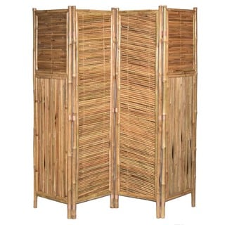 Handmade Bamboo 4-panel Diagonal Privacy Screen (Vietnam) - Bed Bath ...