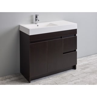 Eviva Beach 39-inch Wenge (Dark Brown) Modern Bathroom Vanity Set with ...