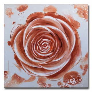 Design Art -Modern Rose Hand Painted in Oil - 40 x 40 - Bed Bath ...