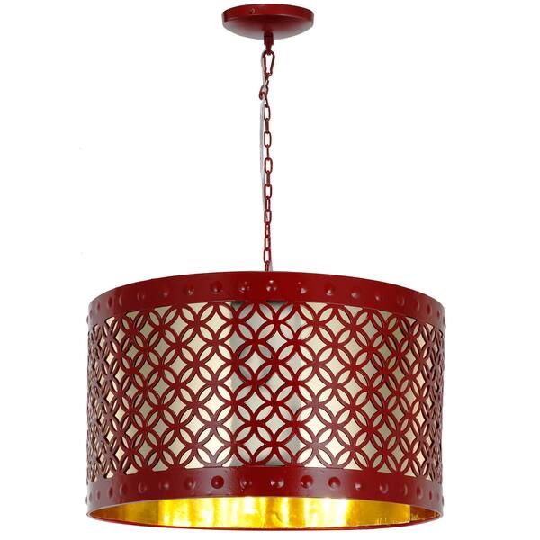 Audriana Metal Ceiling Lamp (Red) - Red - Bed Bath & Beyond - 10953593