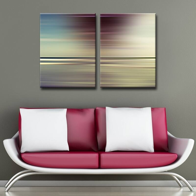 Blur Stripes XLVI' 2-Piece Wrapped Canvas Wall Art Set - Overstock ...