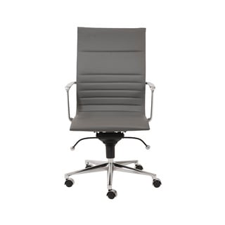 Kyler Grey Leatherette/ Chrome High Back Office Chair - Bed Bath ...