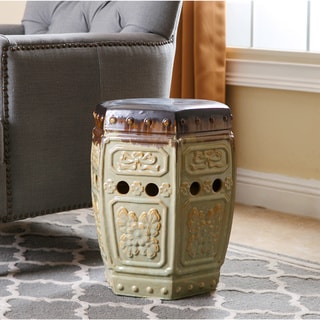 Abbyson Milana Antique Embossed Ceramic Garden Stool - Bed Bath ...
