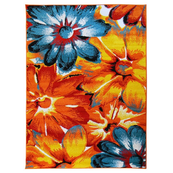 Rainbow 903 Multi-colored Floral Design Area Rug (5' x 7') - multi ...