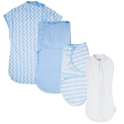 SwaddleMe White and Blue Chevron 1st Year Safe Sleep Blue Gift Set ...
