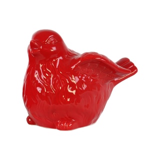 Ceramic Large Gloss Red Bird Figurine with Wings Up - Bed Bath & Beyond ...