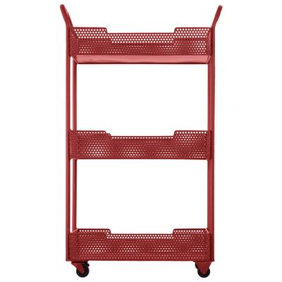 Metal Tray Stand with Mesh Design, Handles and Casters Coated Finish ...