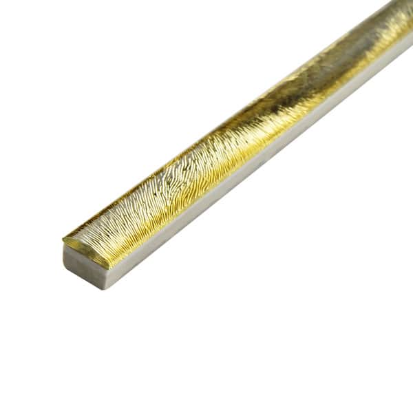 Merola Tile 0.625x11.75-inch Glasstella Foil Golden Thread Glass Over ...