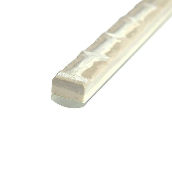 Merola Tile 0.625x11.75-inch Glasstella Phantom White Glass Over ...