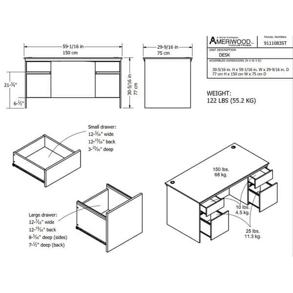Ameriwood Home Expert Plum Executive Desk with File Drawers - Bed Bath & Beyond - 11067146