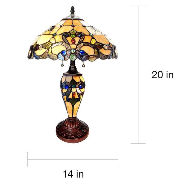 Gracewood Hollow Khelladi Stained Glass Magna Carta Table Lamp (20 in ...