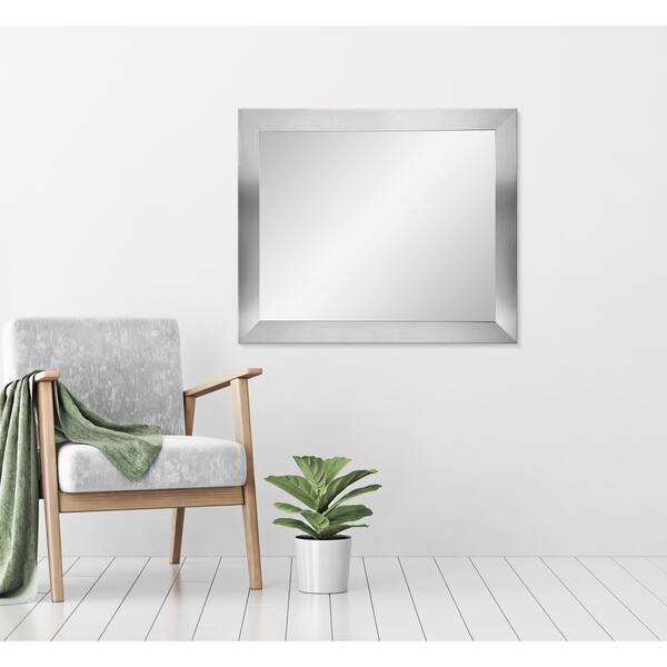 BrandtWorks Silver 32-inch Square Wall Mirror - Bed Bath & Beyond ...