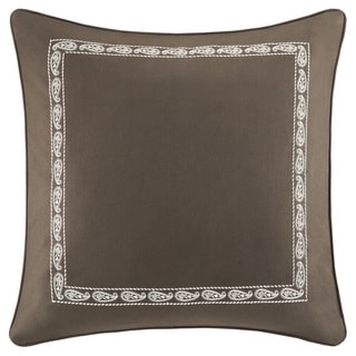 Harbor House Miramar Brown Cotton 26-inch Euro Sham With Embroidered ...