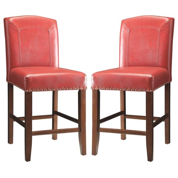 Horizon Red Parson Style Counter Height Stools (Set of 2) - Bed Bath ...
