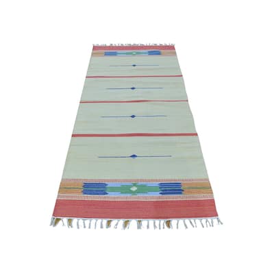 Flat Weave Kilim Hand-woven Design Runner Rug (2'6 x 6') - Overstock ...