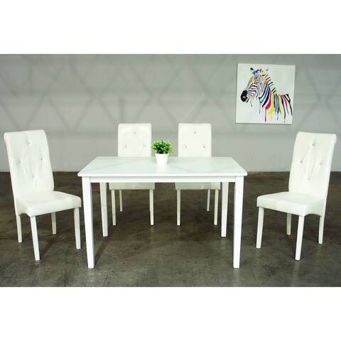 Warehouse of Tiffany Dita 5-piece White Dining Set - Overstock - 11149974