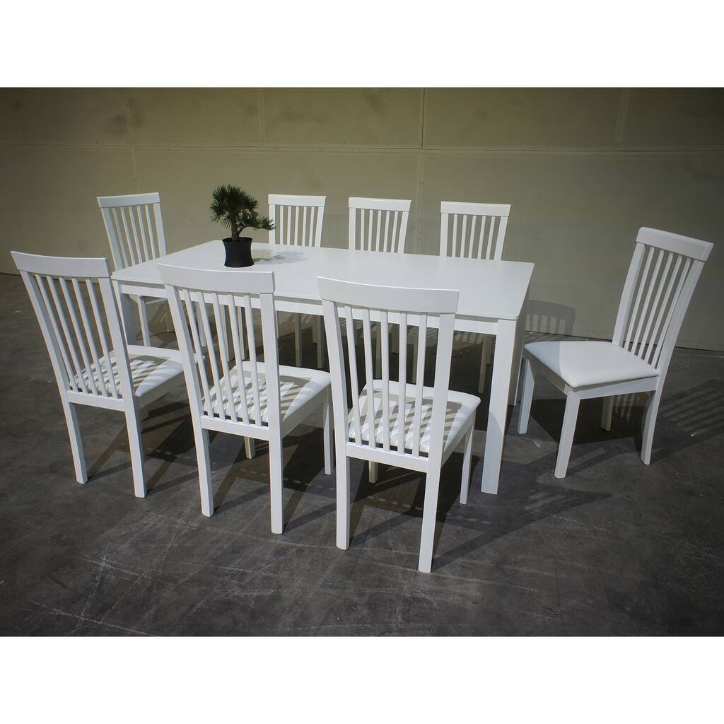 Warehouse of Tiffany Megan 9-piece White Dining Set - Overstock - 11149977