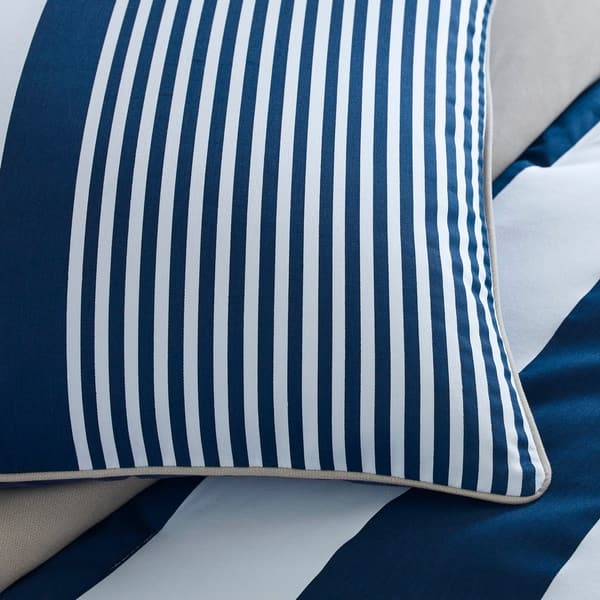 IZOD Classic White, Blue, and Khaki Stripe 4-piece Comforter Set - Bed ...