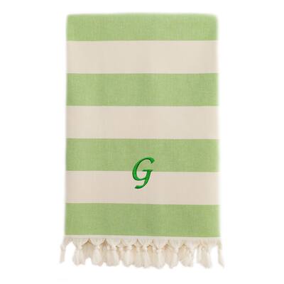 Authentic Cabana Stripe Pestemal Fouta Pistachio Green and Cream ...