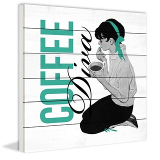 Marmont Hill - 'Coffee Diva 2' Painting Print on White Wood - Multi ...