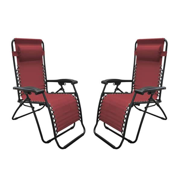Caravan Canopy Burgundy Infinity Zero Gravity Chair (2 Pack) - Bed Bath ...