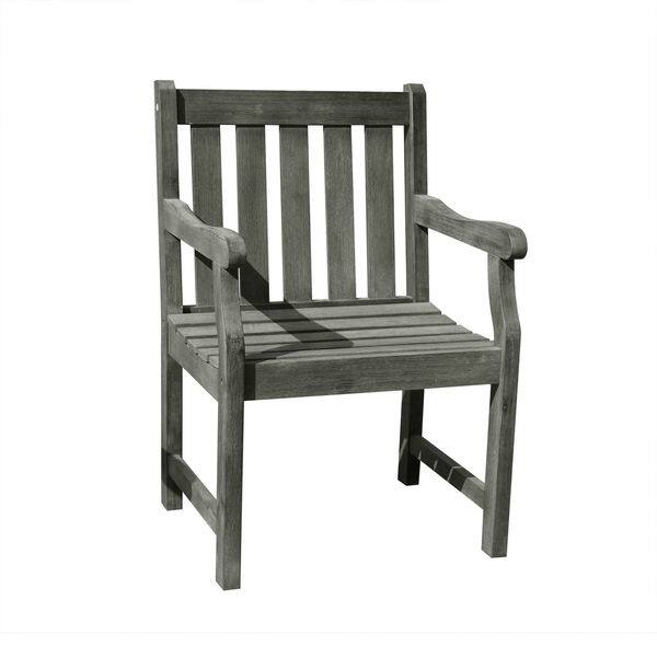 Surfside Eco-friendly Outdoor Hand-scraped Hardwood Garden Arm Chair by ...