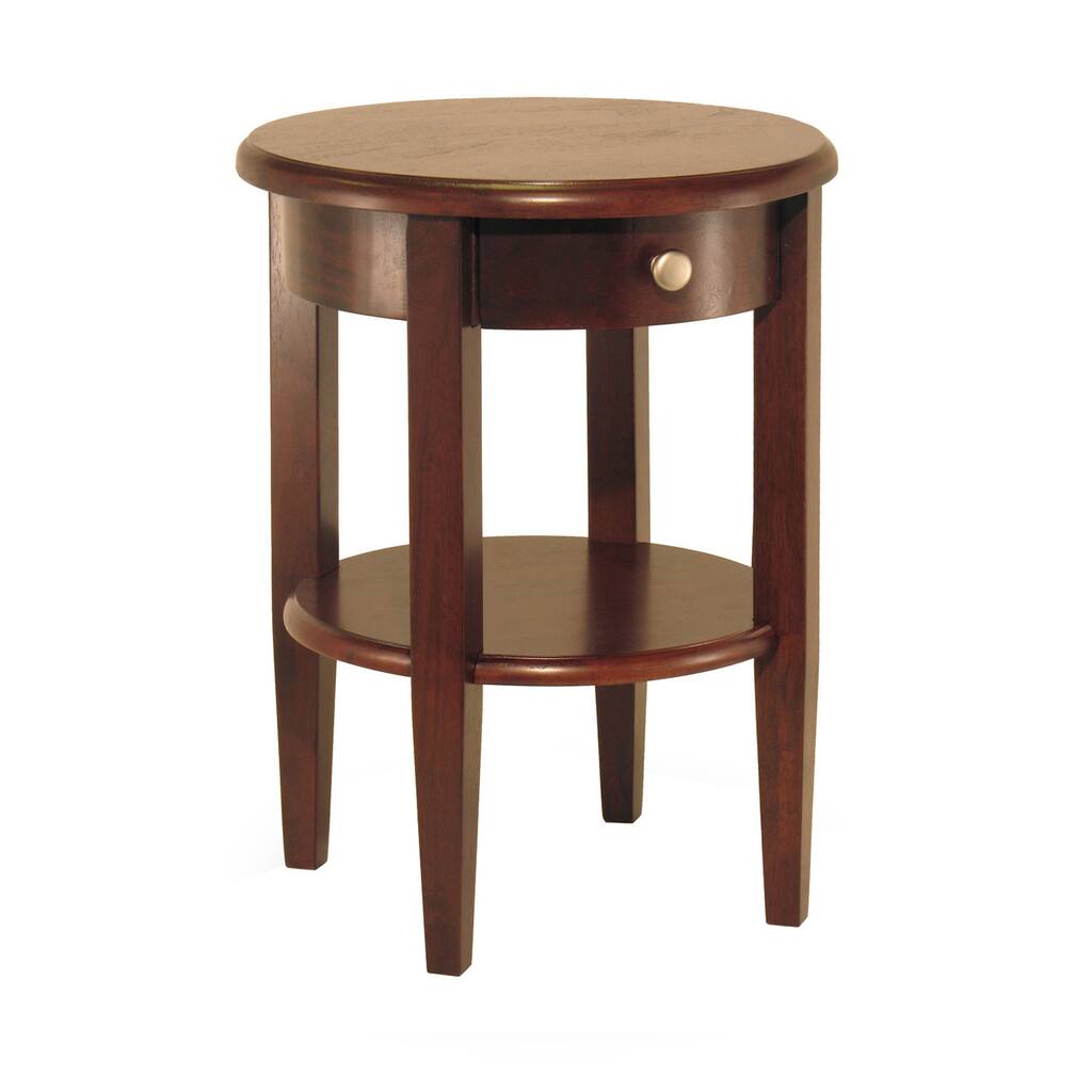 Concord Round End Table with Drawer and Shelf - Overstock - 11170186